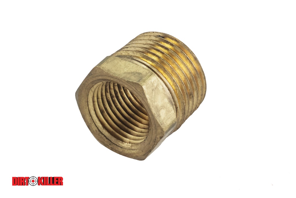 Brass Reducer Bushing 1/2" MNPT x 3/8" FNPT | Dirt Killer